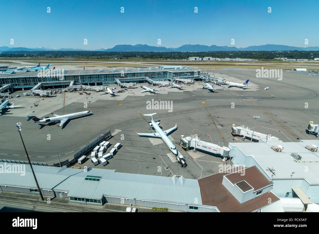 View of jets coming and going at Vancouver International Airport (YVR ...
