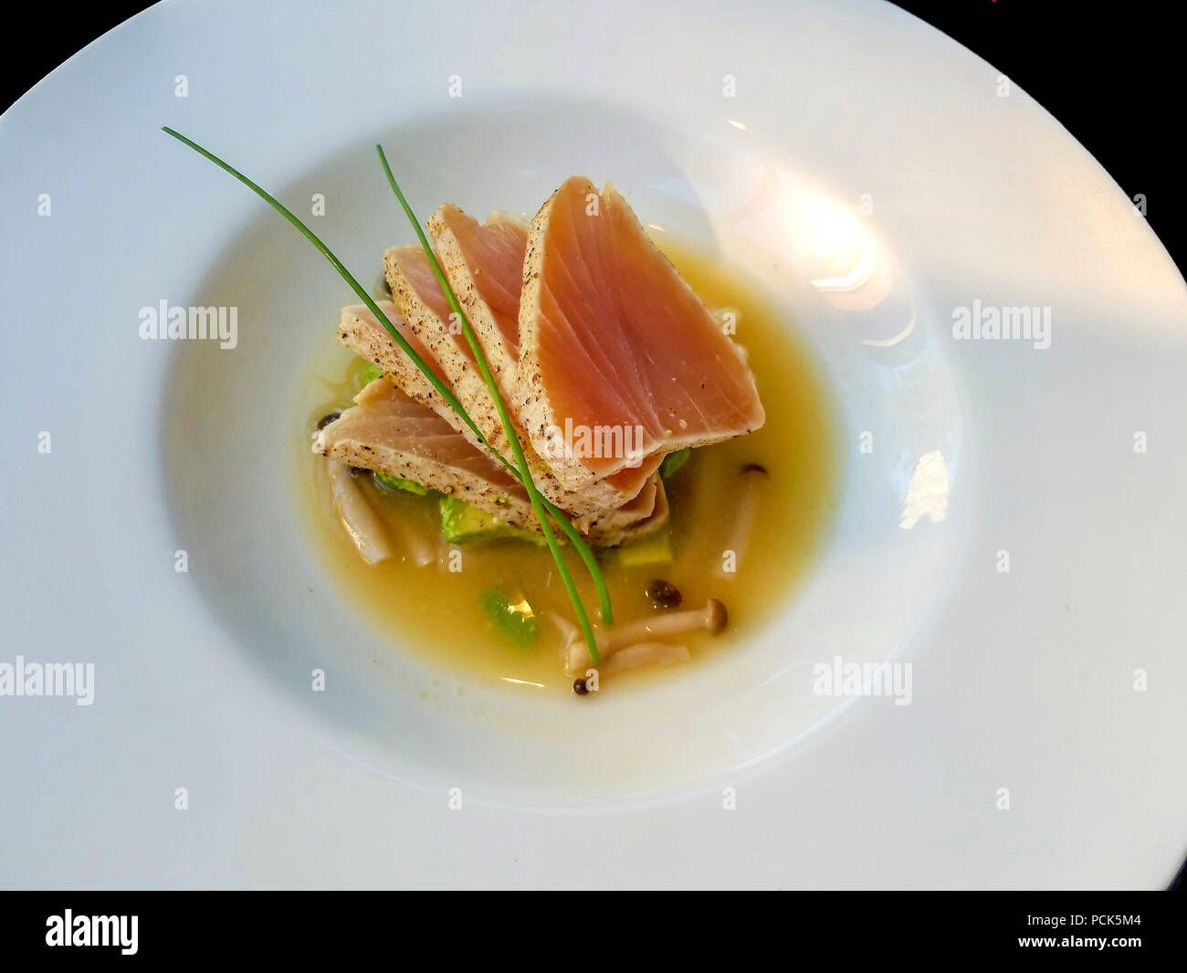 Tuna aburi ... a cross between sashimi and grilled...raw with seared ...