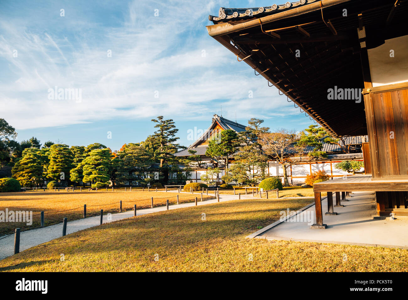Traditional Japanese Castle Wall In Kyoto High Resolution Stock ...
