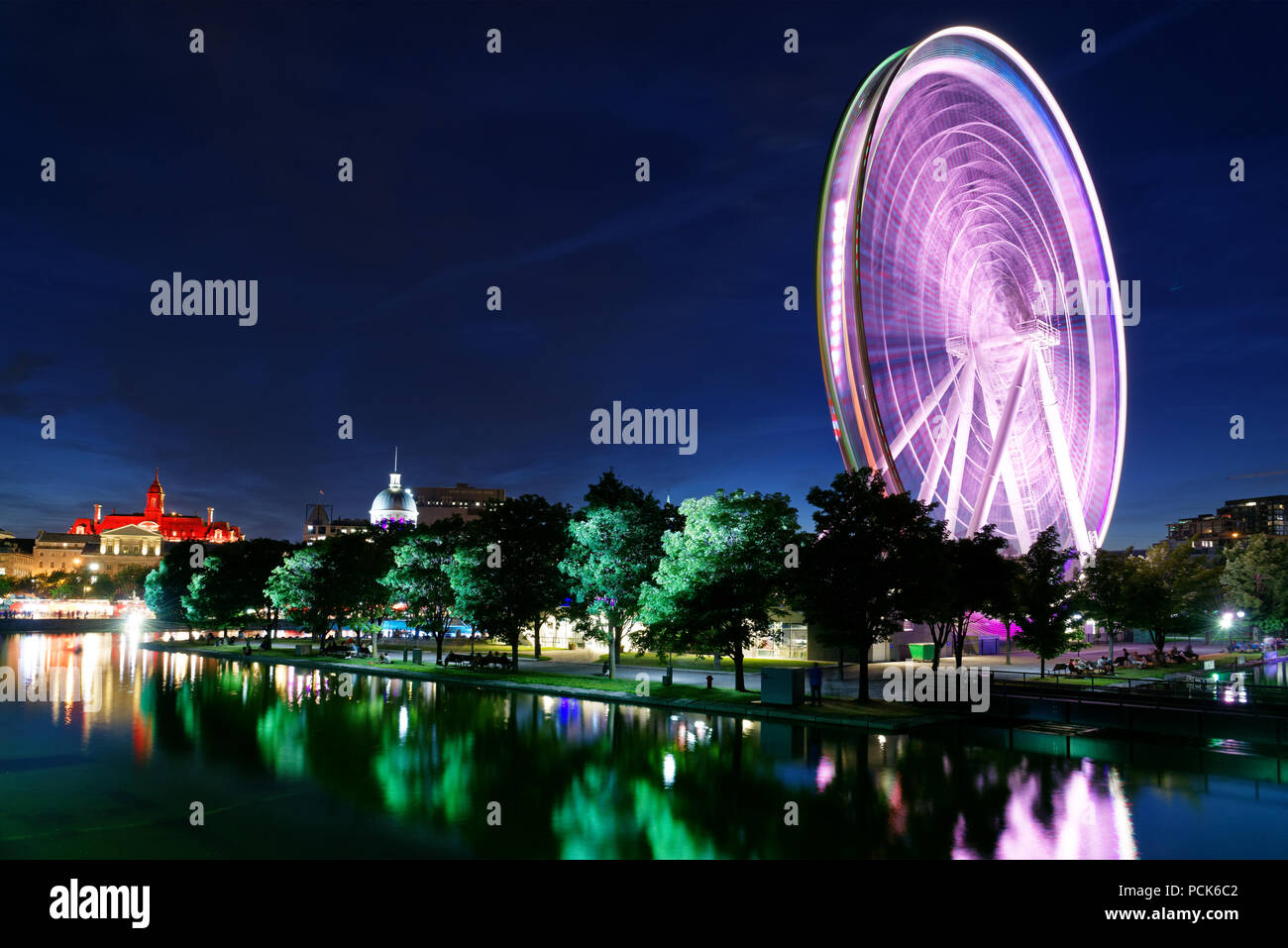 The Montreal Big Wheel La Grande Roue de Montreal in the Old Port at ...
