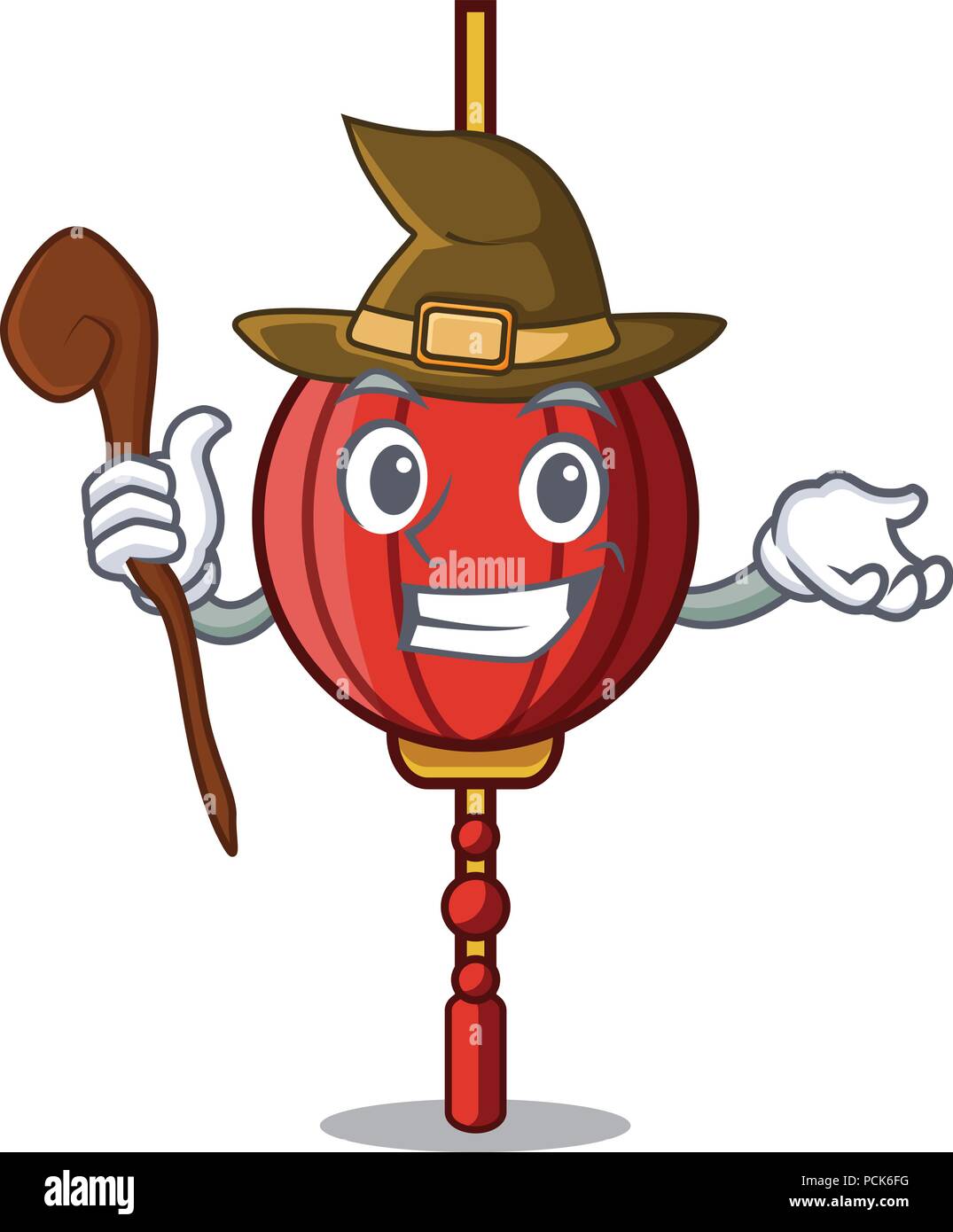 Witch chinese lantern mascot cartoon Stock Vector Image & Art - Alamy