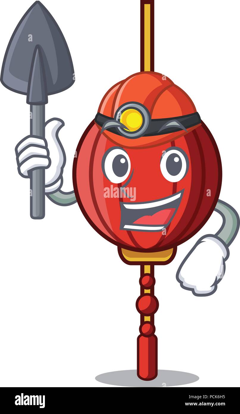 Miner chinese lantern mascot cartoon Stock Vector Image & Art - Alamy