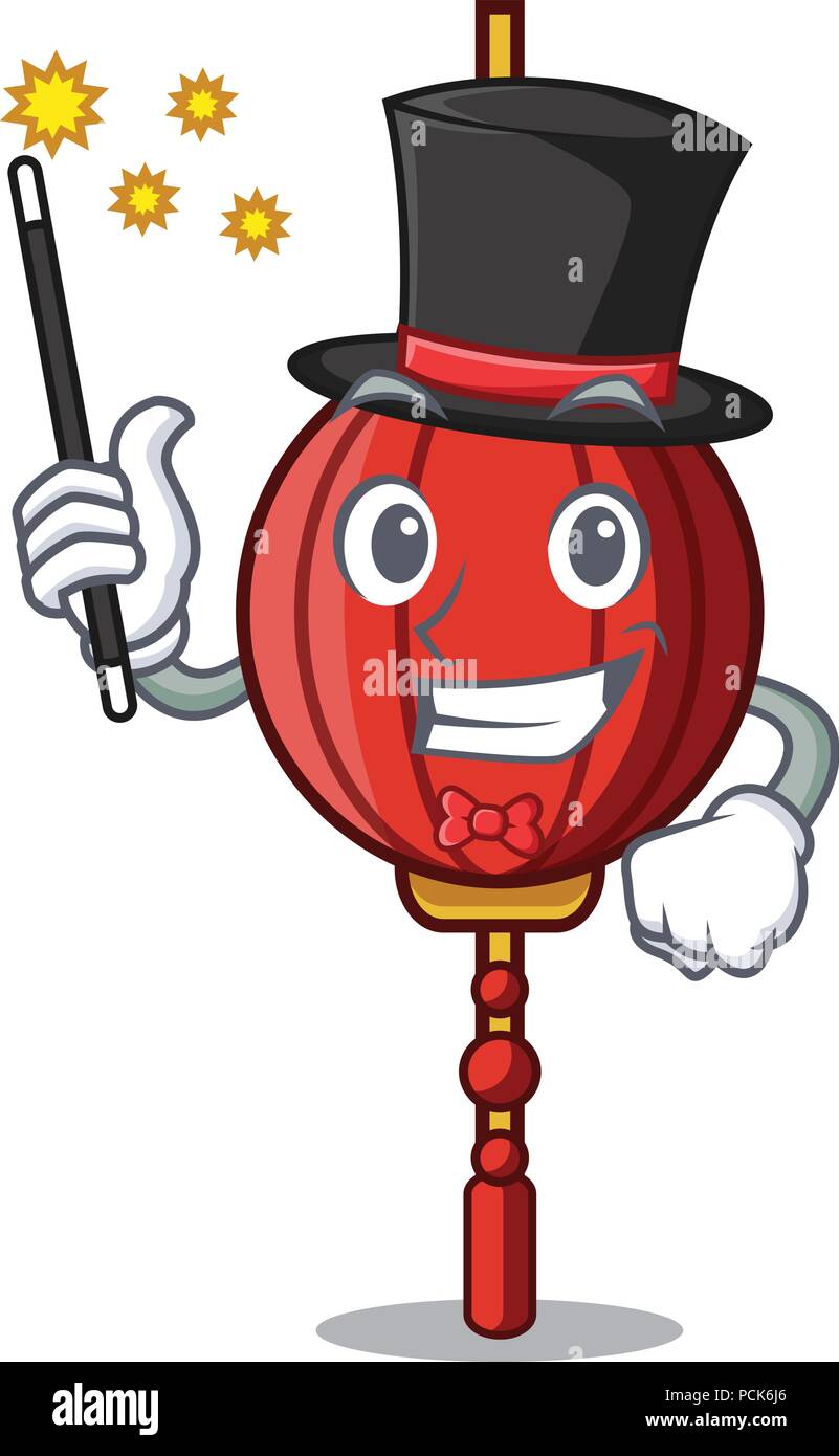 Magician chinese lantern mascot cartoon Stock Vector Image & Art - Alamy