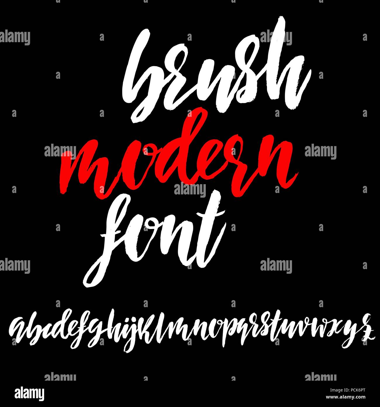 Hand drawn dry brush lettering. Grunge style alphabet. Handwritten font ...