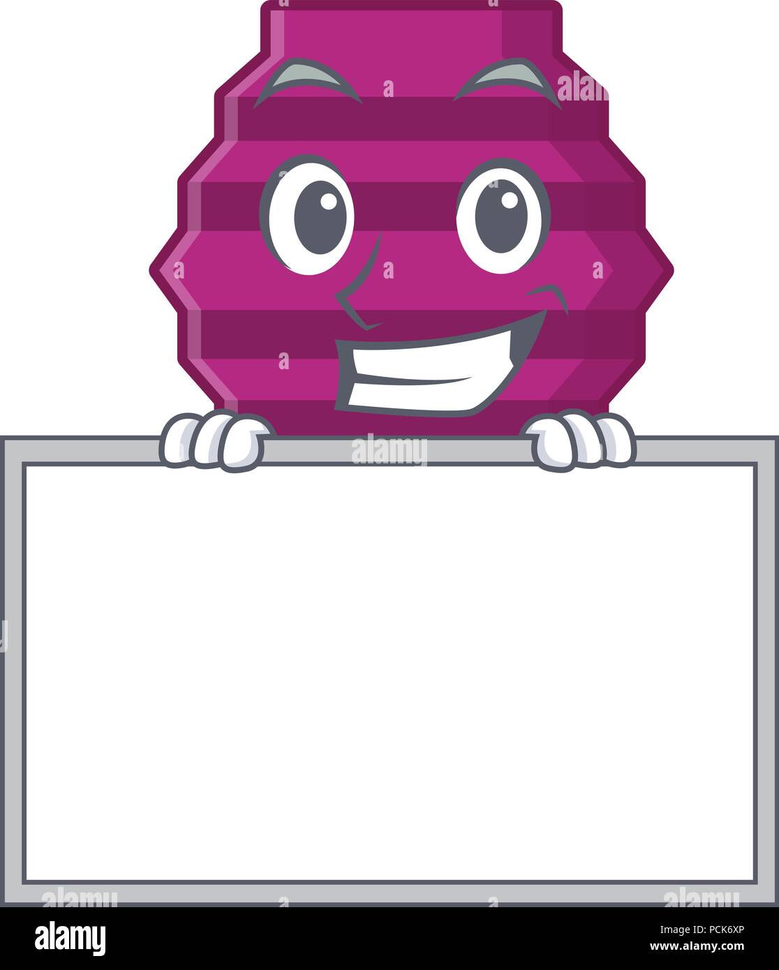 Grinning with board paper lantern character cartoon Stock Vector Image ...