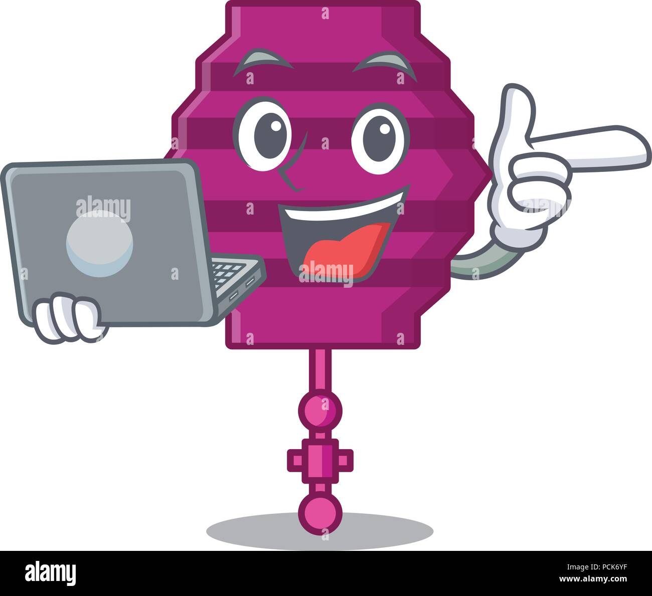 With laptop paper lantern character cartoon Stock Vector Image & Art ...