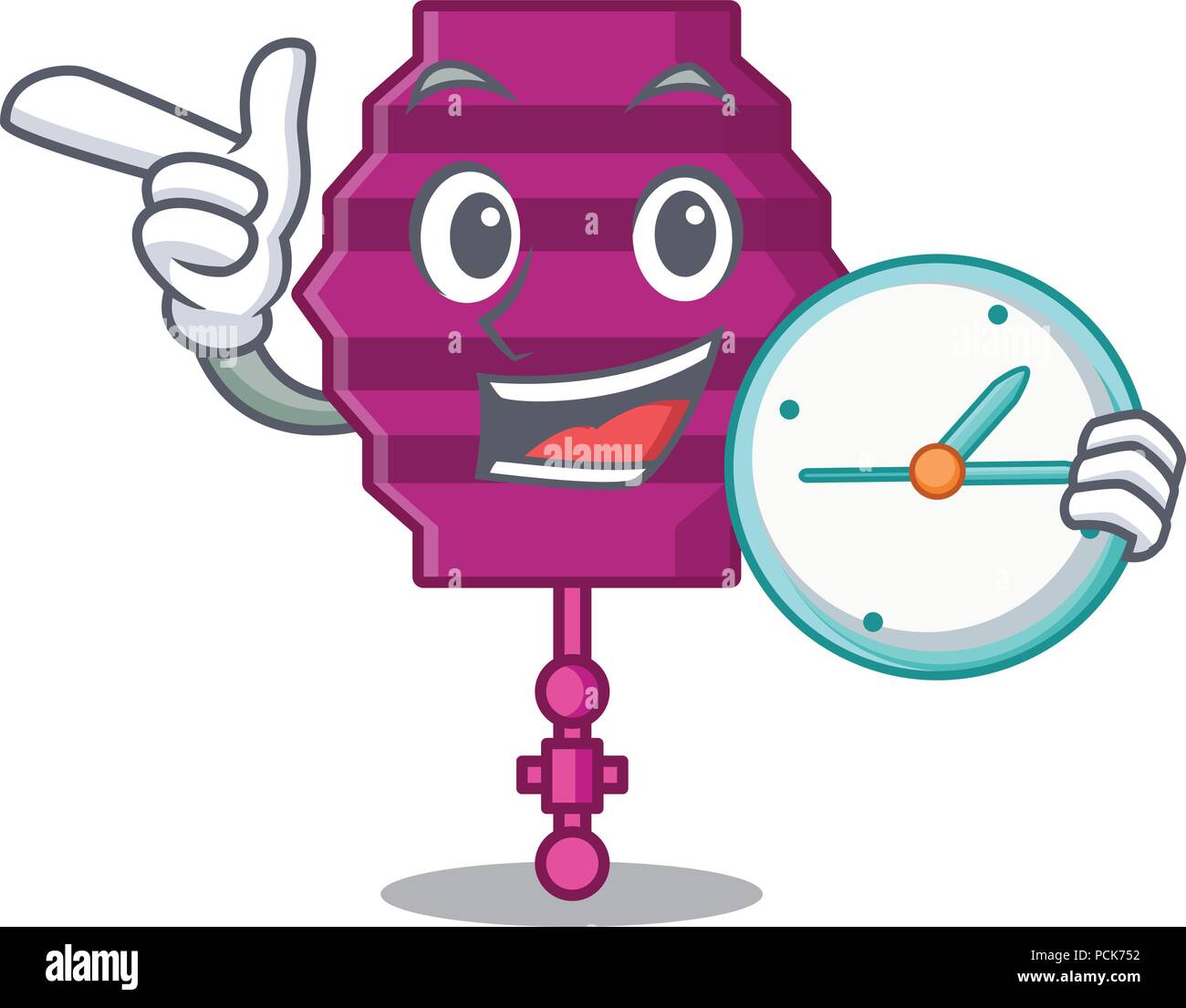 With clock paper lantern character cartoon Stock Vector Image & Art - Alamy