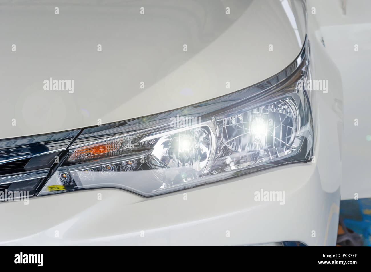 Modern luxury car headlight Stock Photo - Alamy