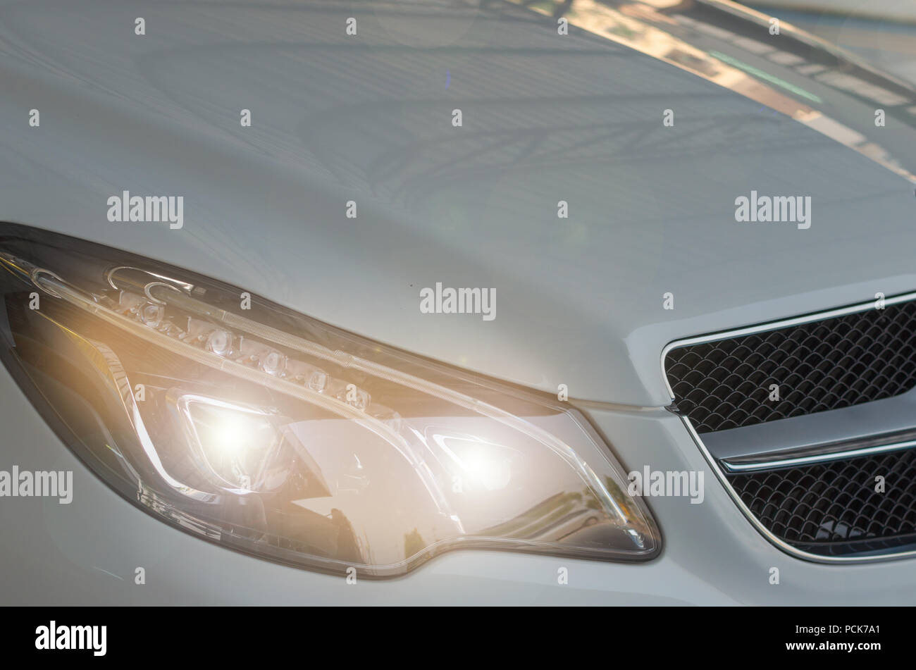 Modern luxury car headlight Stock Photo - Alamy