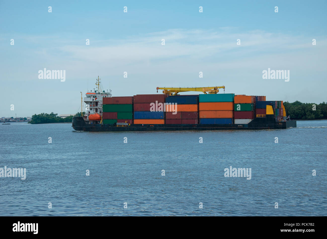 Freight Transportation Shipping. Logistics and transportation ship in ...