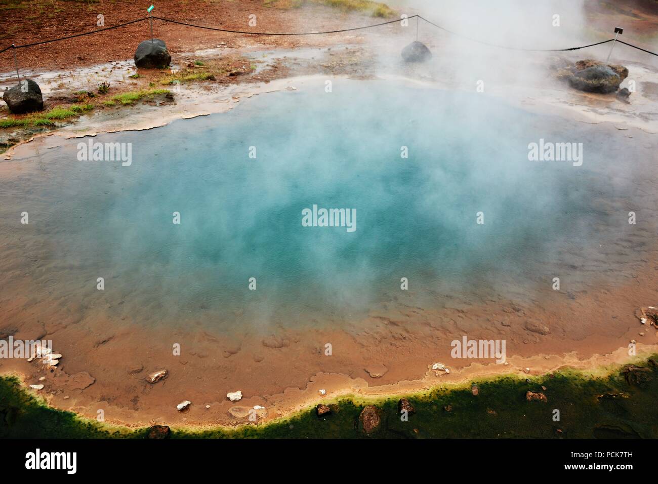 Strokkur Geyser Geothermal Area and the eruption Stock Photo - Alamy