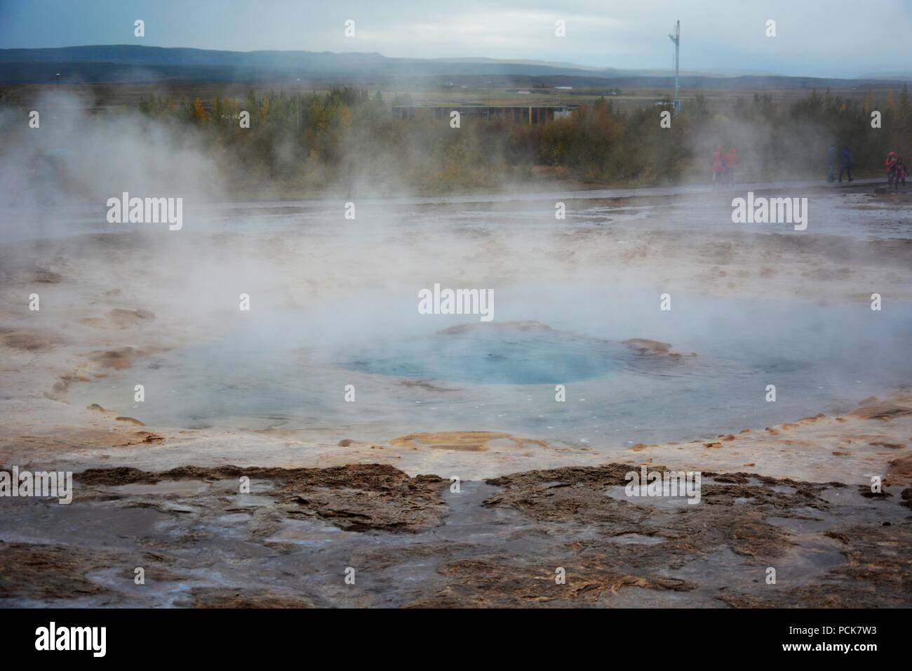 Strokkur Geyser Geothermal Area and the eruption Stock Photo - Alamy