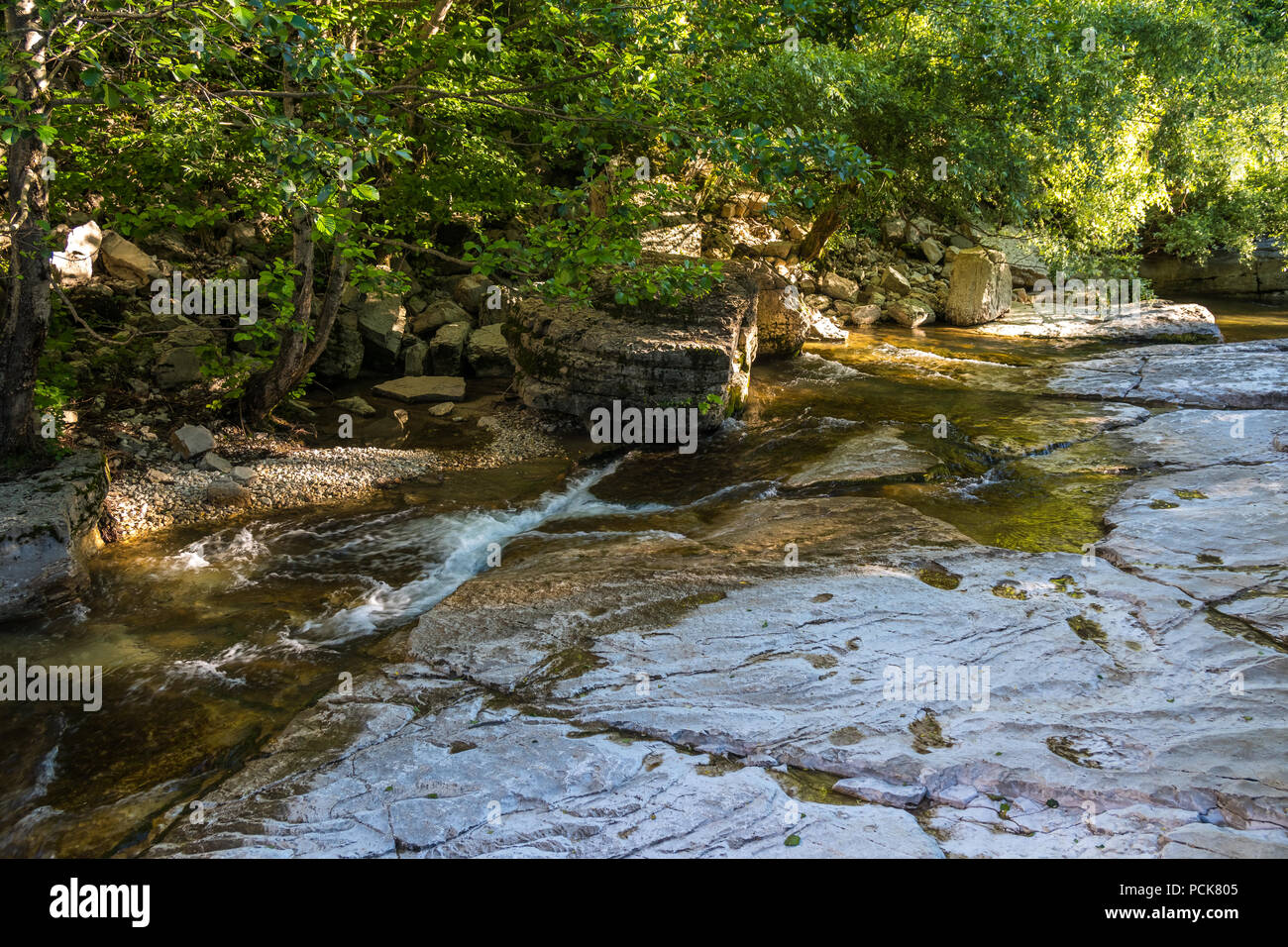 Kinchkha Waterfall and small canyon near Kutaisi, Georgia Stock Photo ...