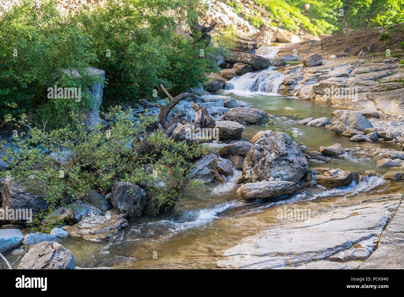Kinchkha Waterfall and small canyon near Kutaisi, Georgia Stock Photo ...