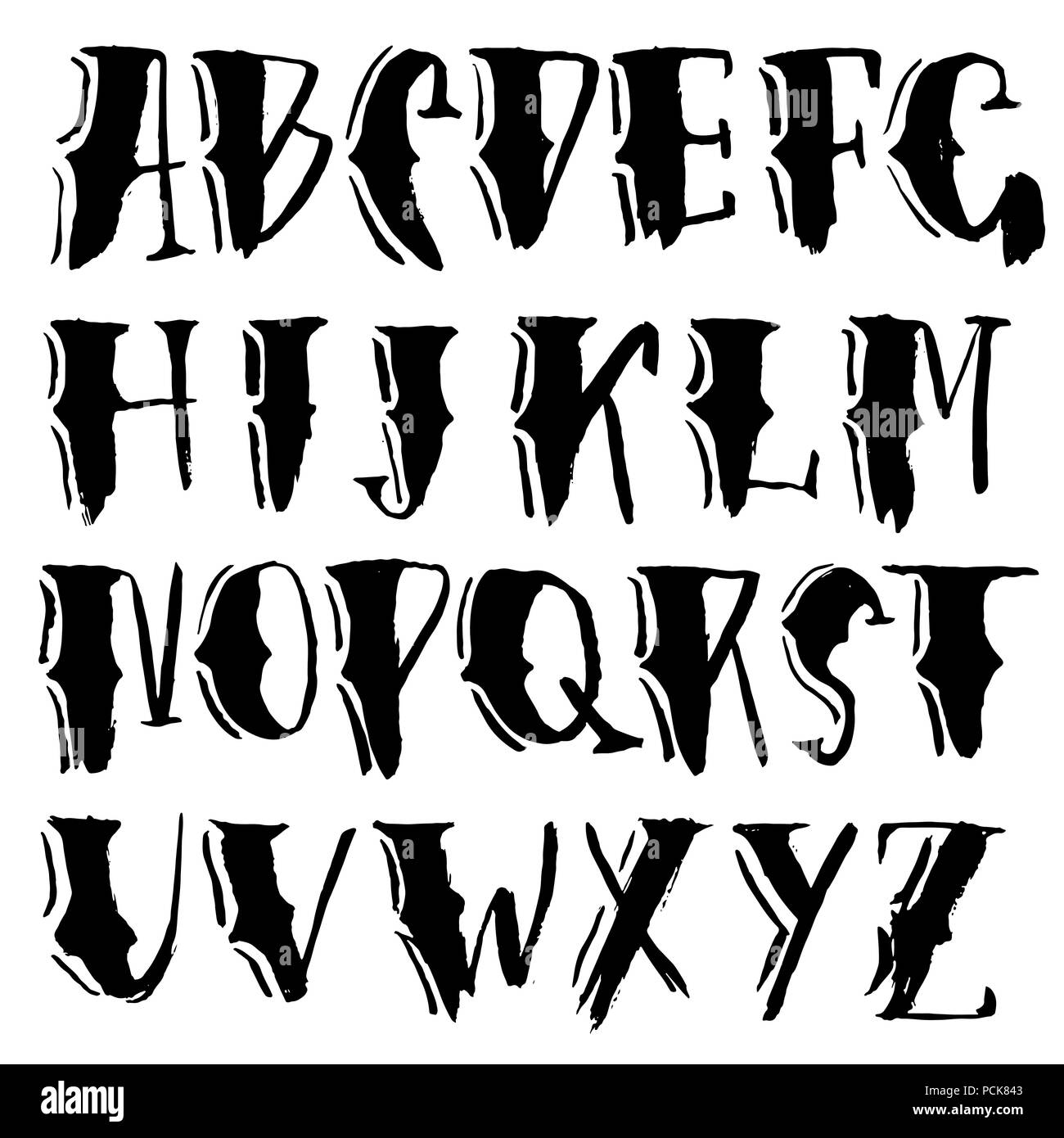 Grunge vintage whiskey font. Old handcrafted display skript. Modern ...