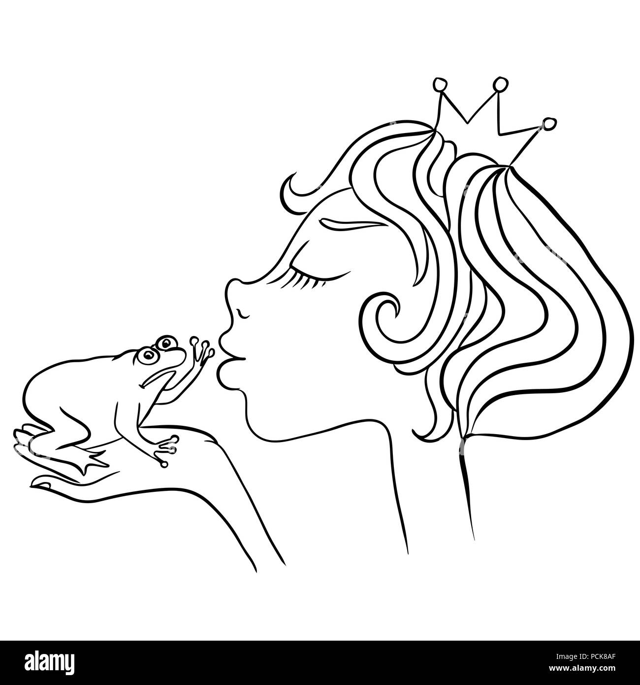 Princess And The Frog Cartoon Stock Vector Images - Alamy