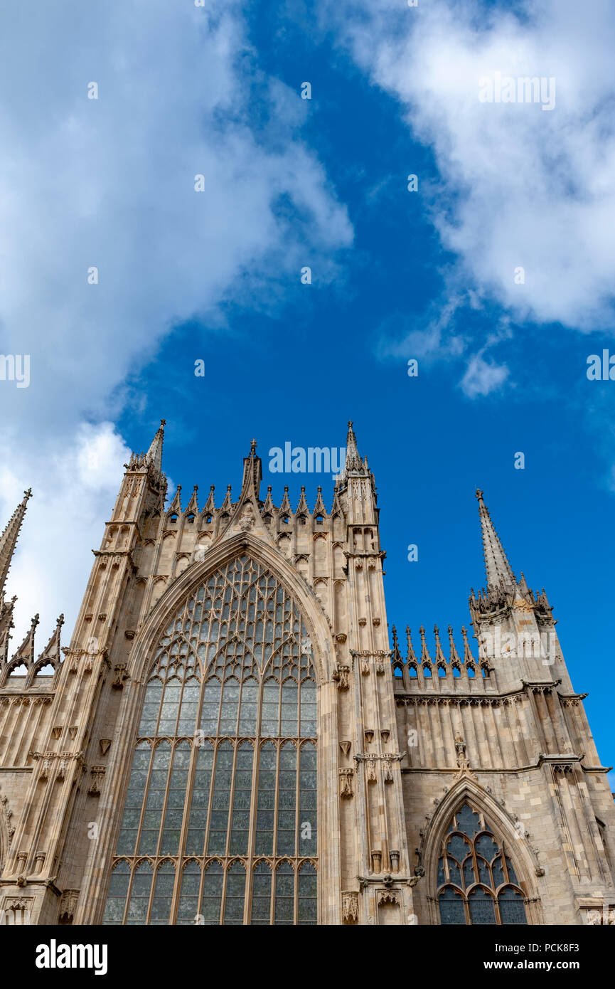 Exterior building of York Minster, the historic cathedral built in ...