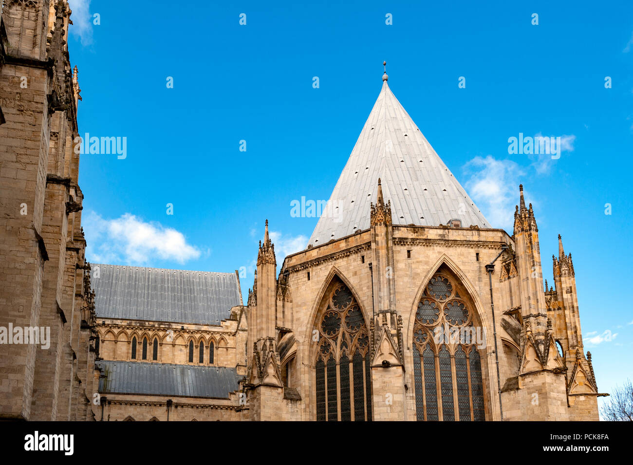 Exterior building of York Minster, the historic cathedral built in ...