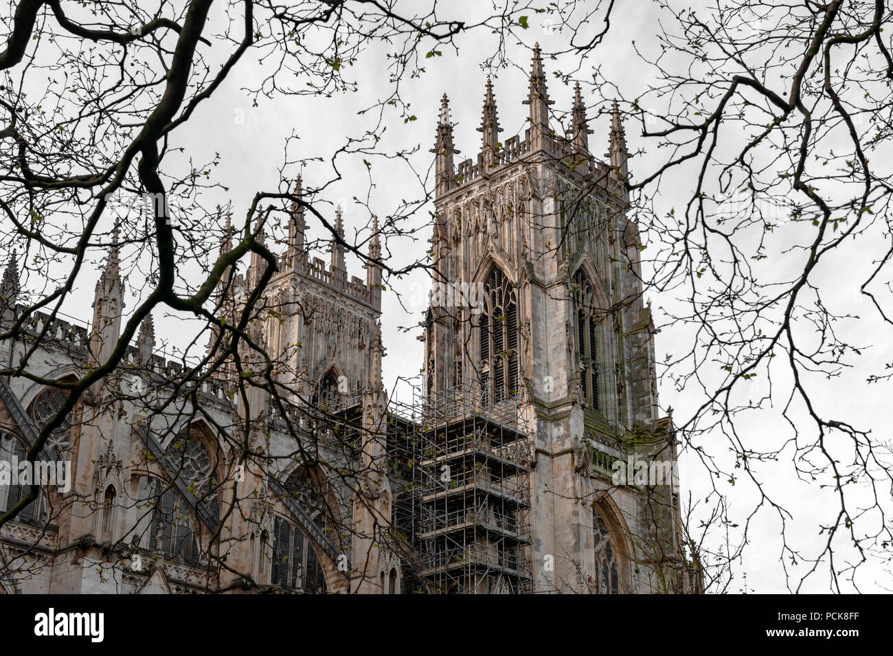 Exterior building of York Minster, the historic cathedral built in ...