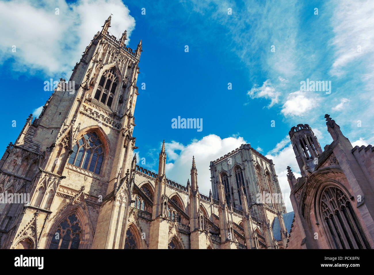 Exterior building of York Minster, the historic cathedral built in ...