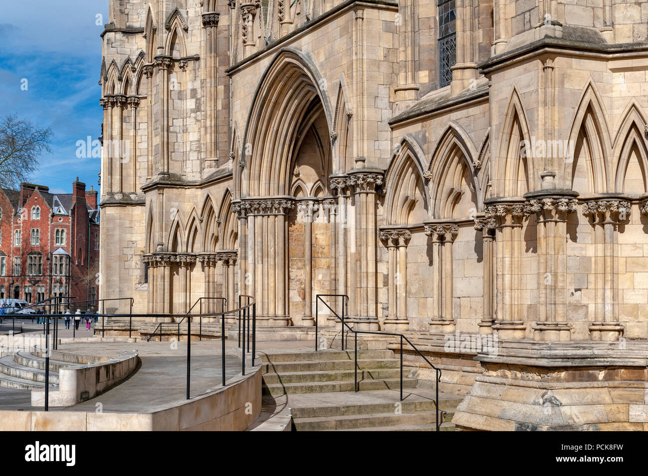 Exterior building of York Minster, the historic cathedral built in ...