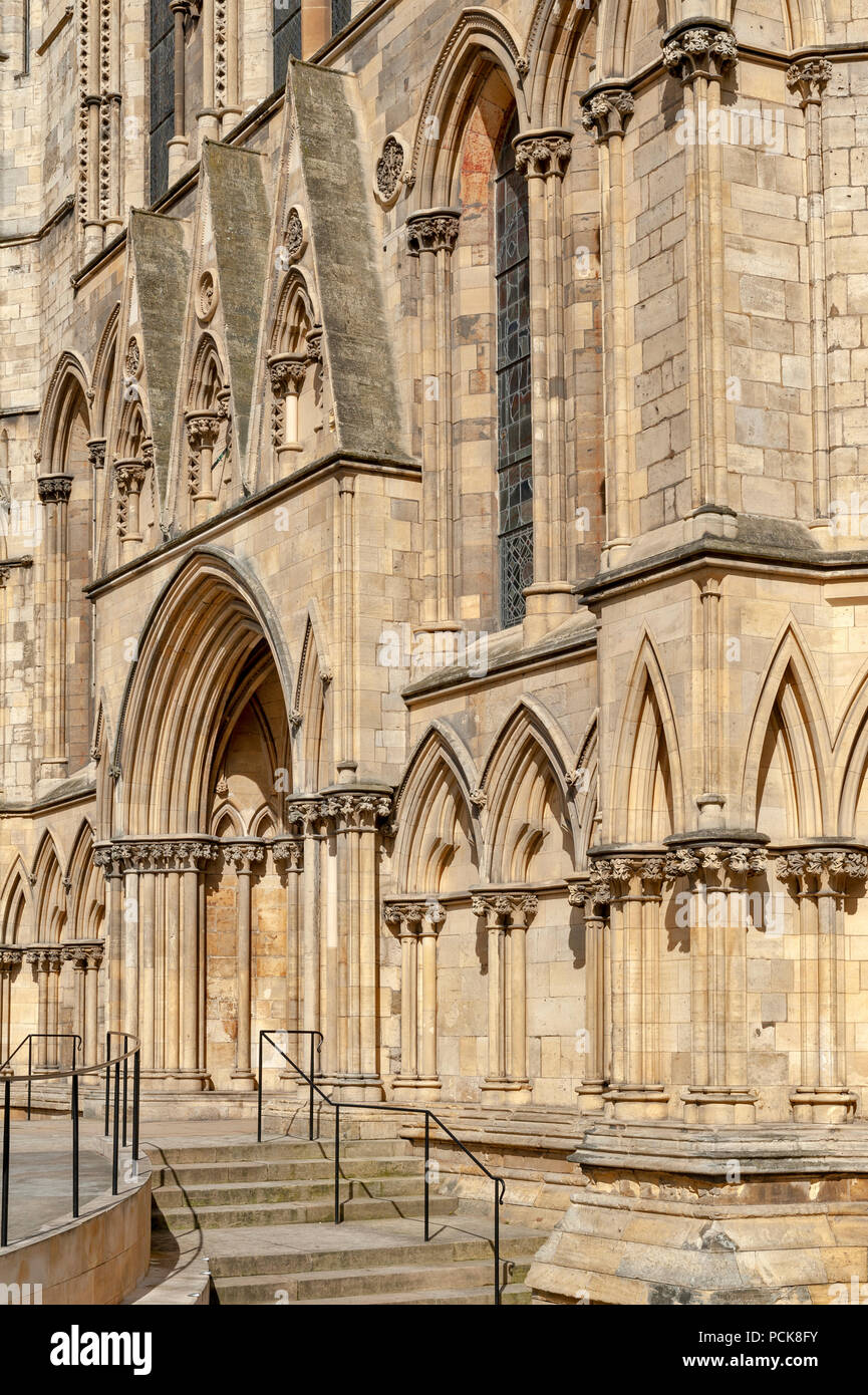 Exterior building of York Minster, the historic cathedral built in ...