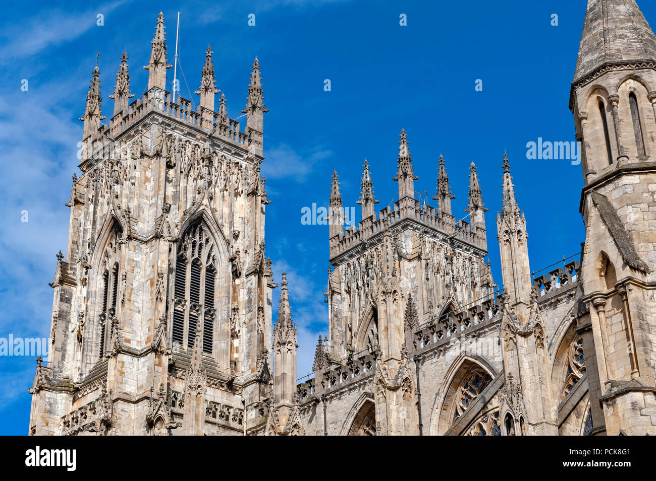Exterior building of York Minster, the historic cathedral built in ...