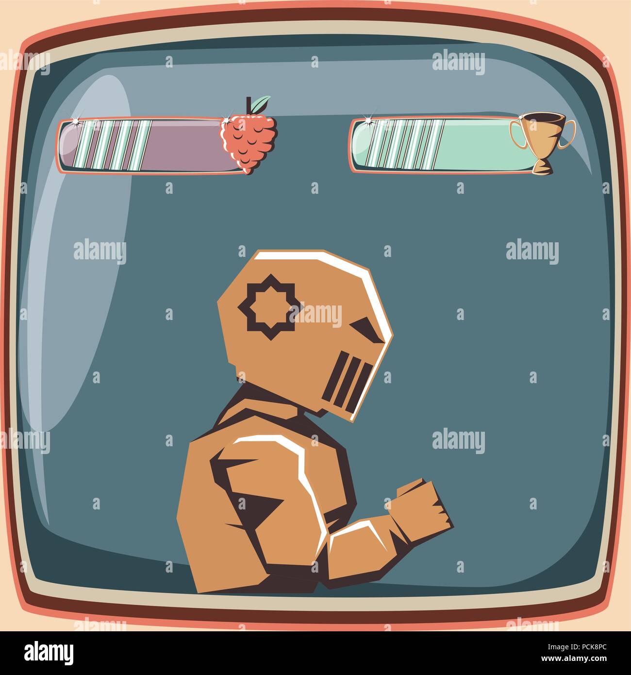 retro videogames design with robot character over blue background ...