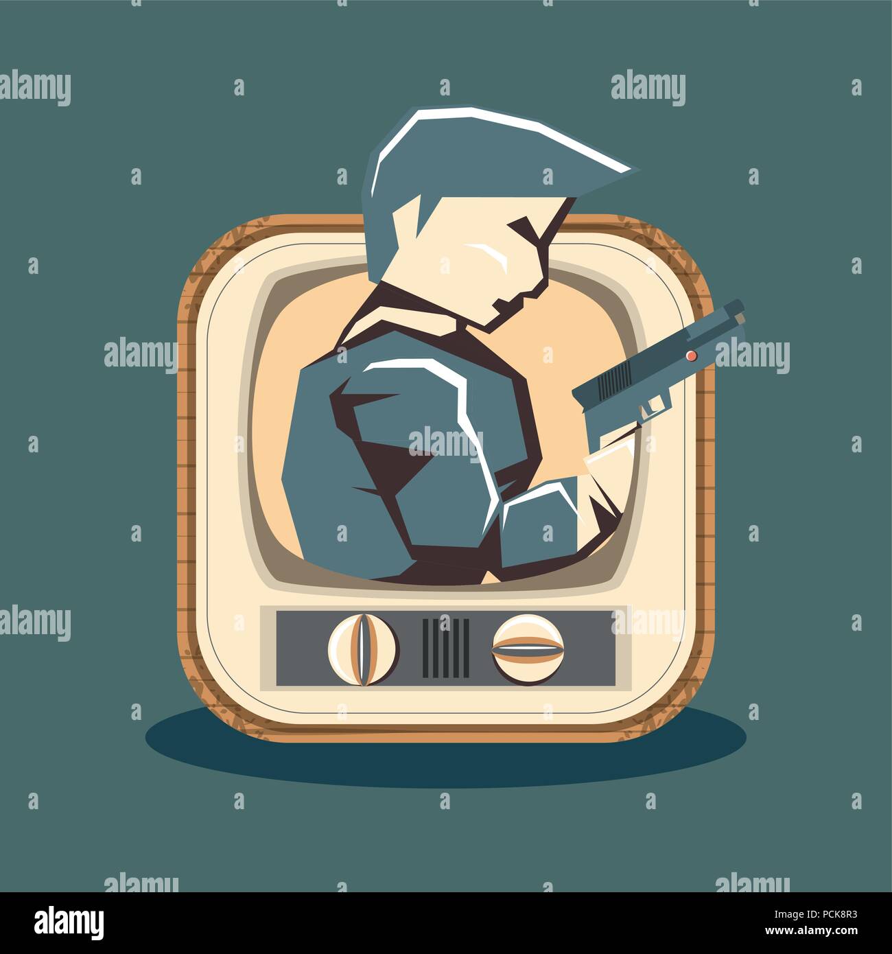 retro videogames design with retro television and videogame detective ...