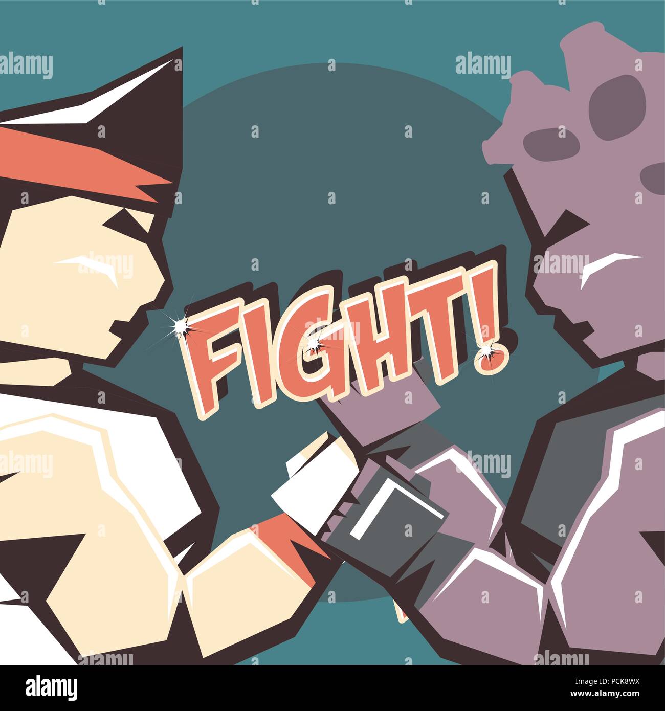 retro videogames design with monster and ninja fight characters over ...