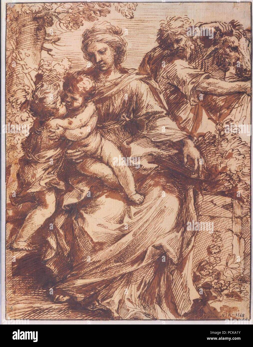 Alessandro Algardi - Repouso no regresso do Egipto.JPG Stock Photo - Alamy