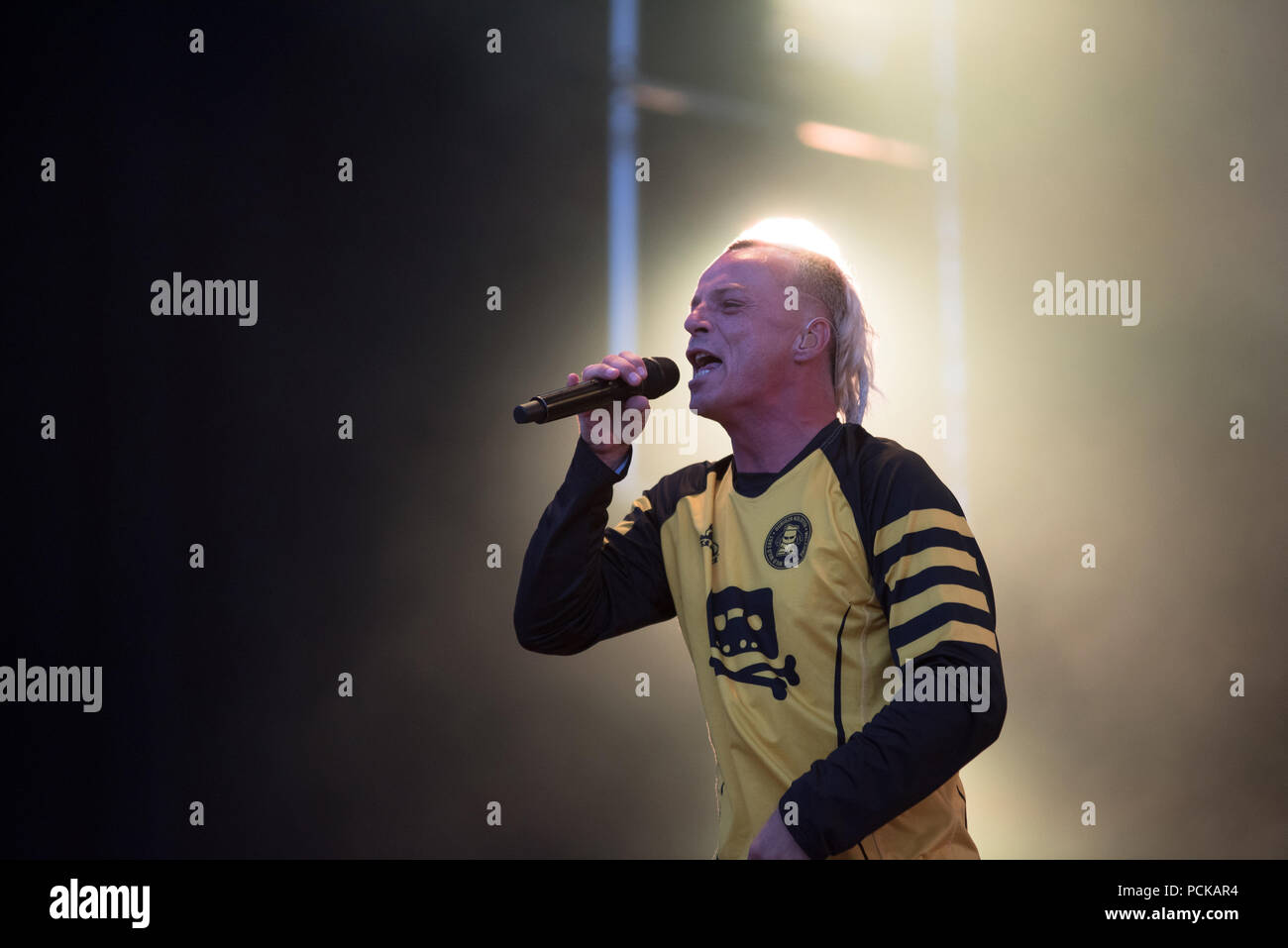 BONTIDA, ROMANIA - JULY 22, 2018: Bosnian rock band Dubioza Kolektiv ...