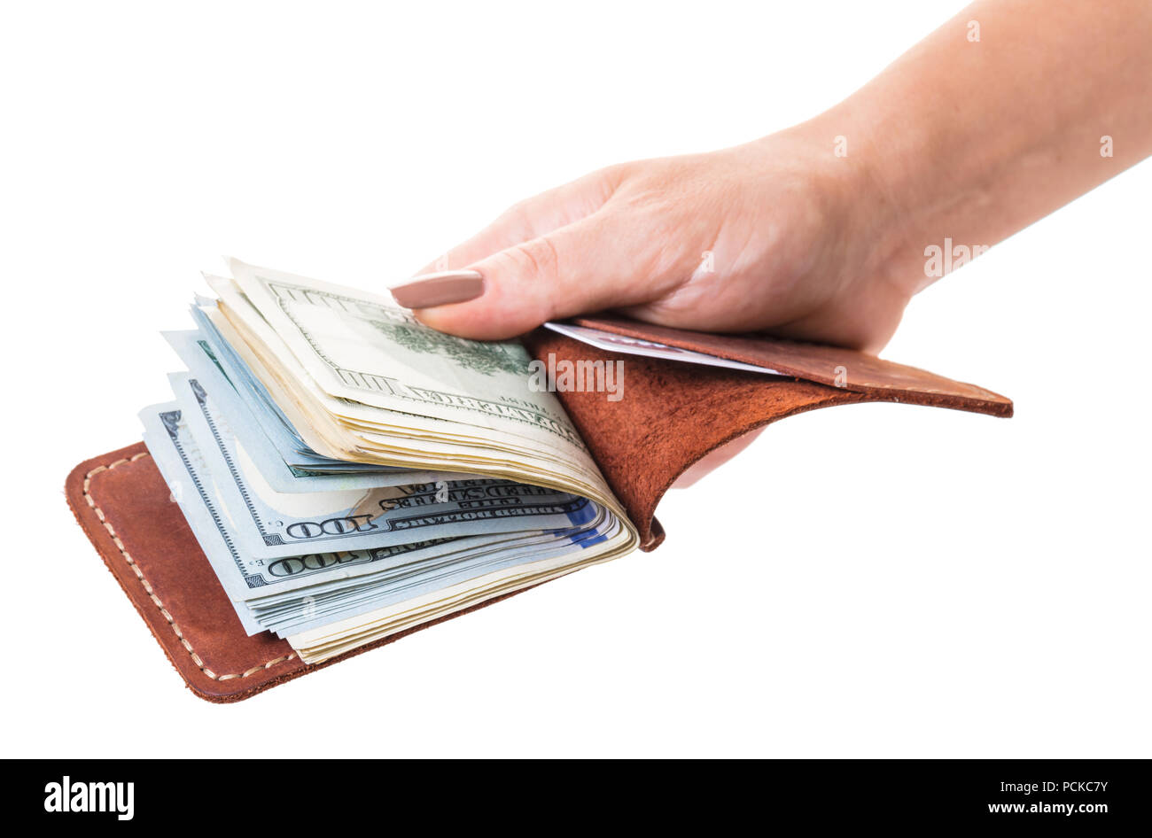 Woman hands holding purse dollar hi-res stock photography and images ...