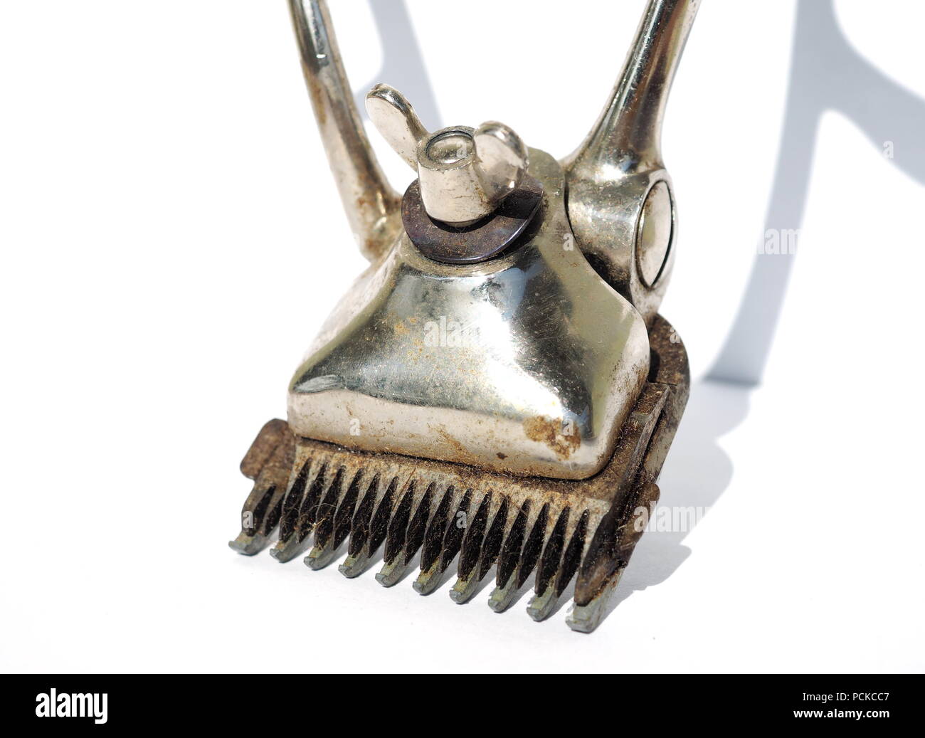 A vintage manual cut hairs since 1945 Stock Photo - Alamy