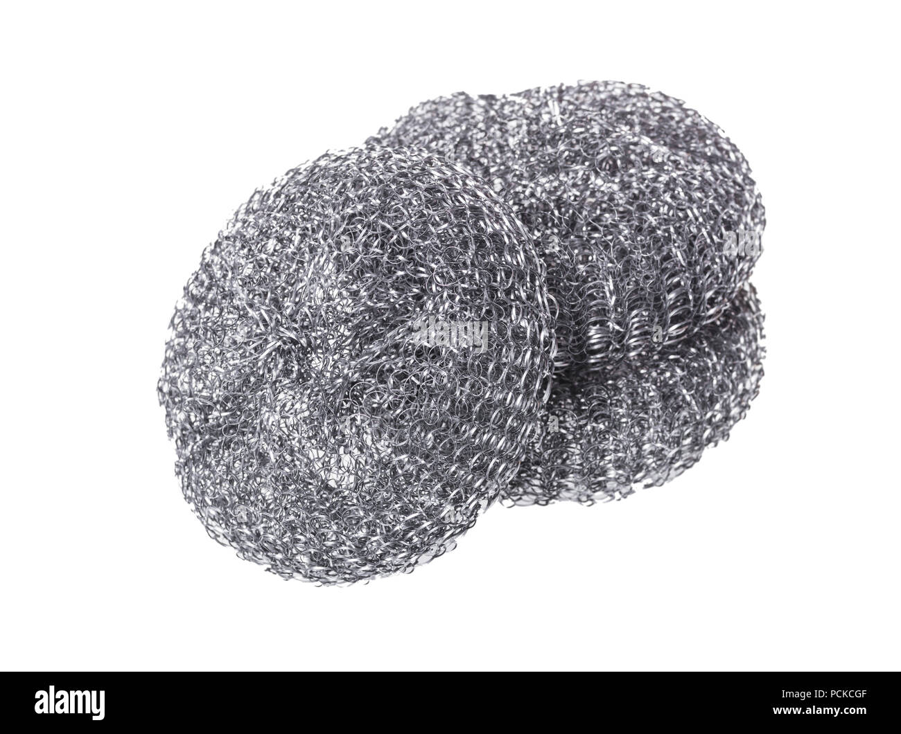 metallic sponge for dishes on white isolated background Stock Photo - Alamy