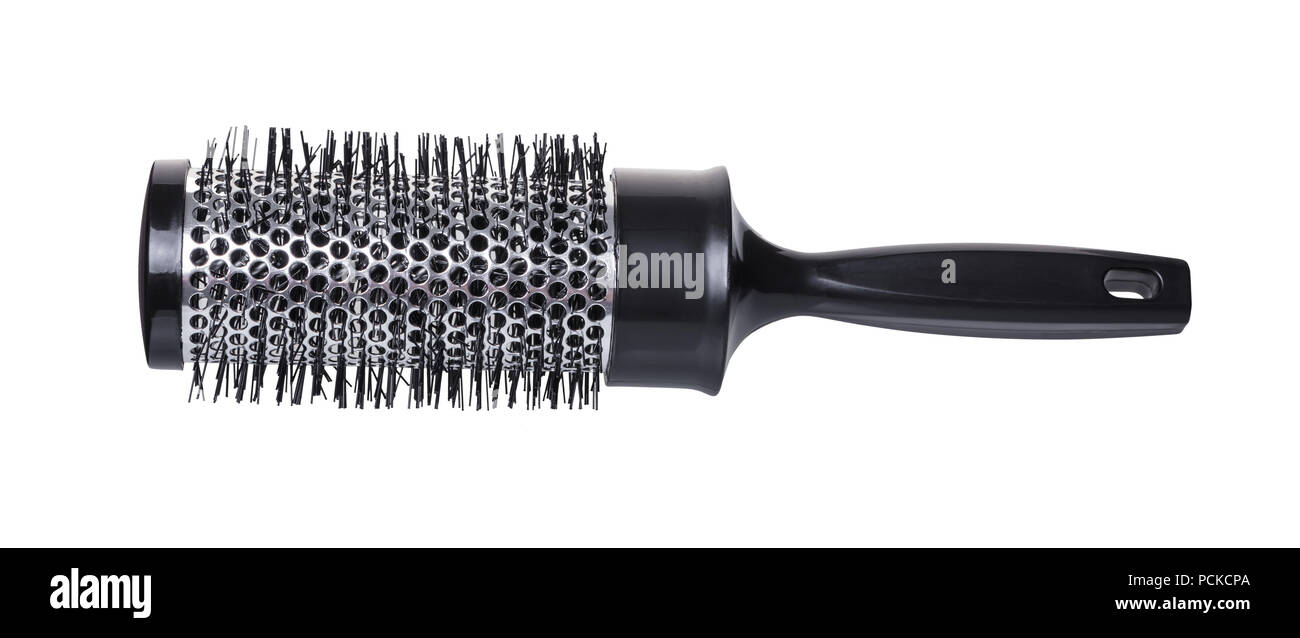 new round comb on white isolated background Stock Photo - Alamy