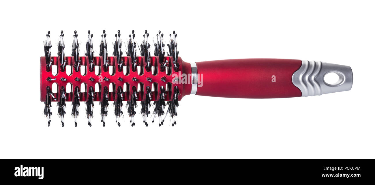 new round comb on white isolated background Stock Photo - Alamy