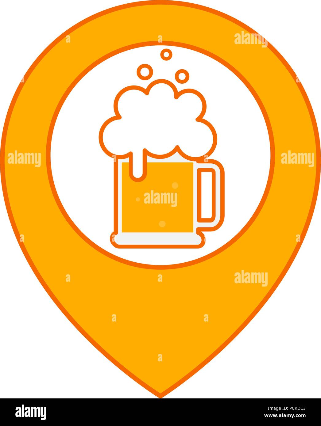 Beer point icon. Pub location. Isolated vector illustration on white ...
