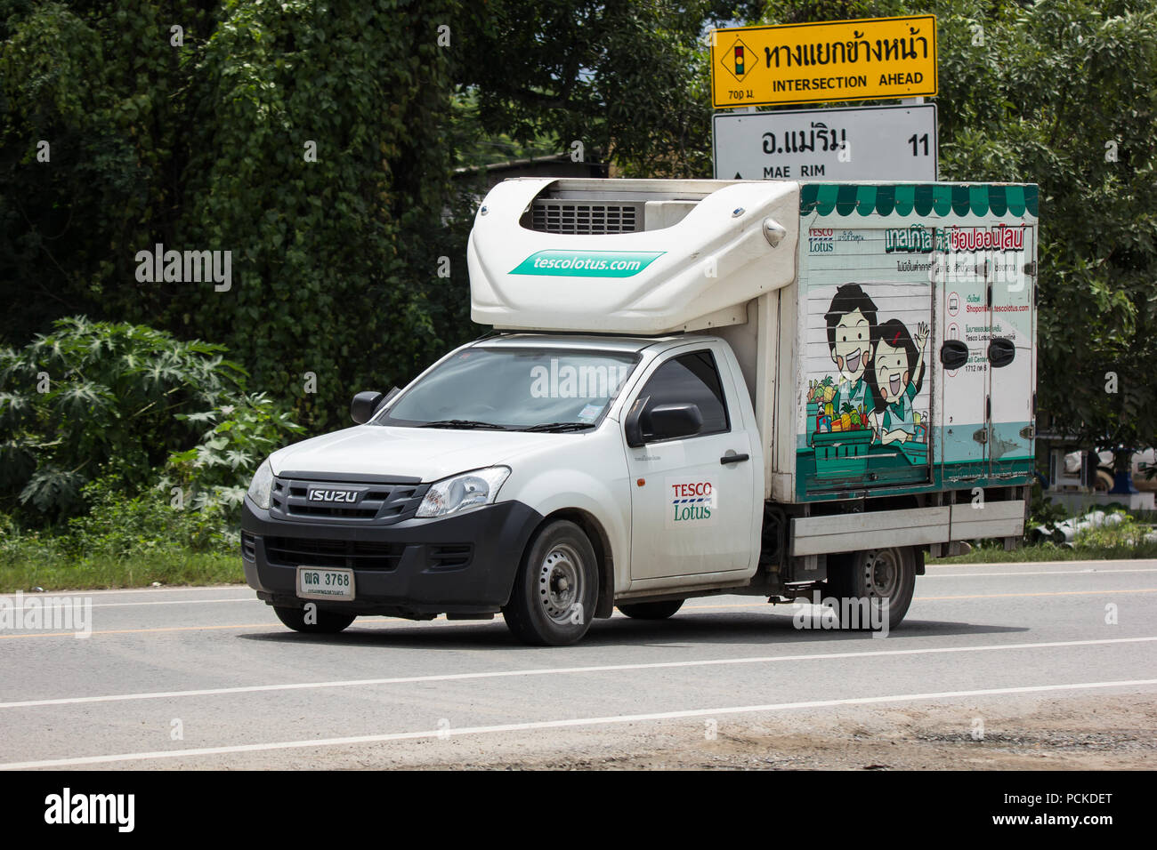Chiangmai, Thailand - July 23 2018: Pickup Truck and Container For ...