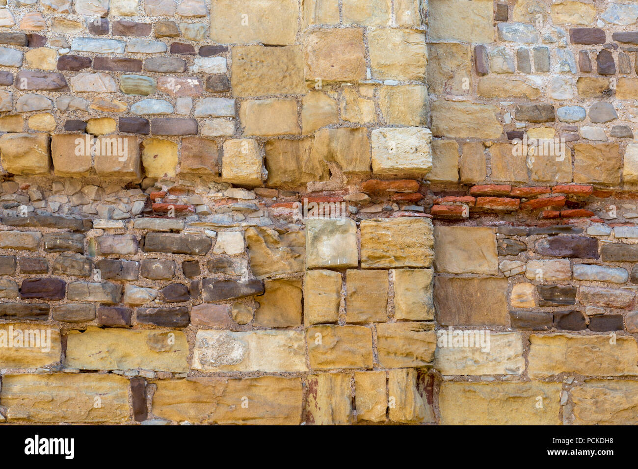 Detail of the Roman tiles in the walls of the Great Tower, Chepstow ...