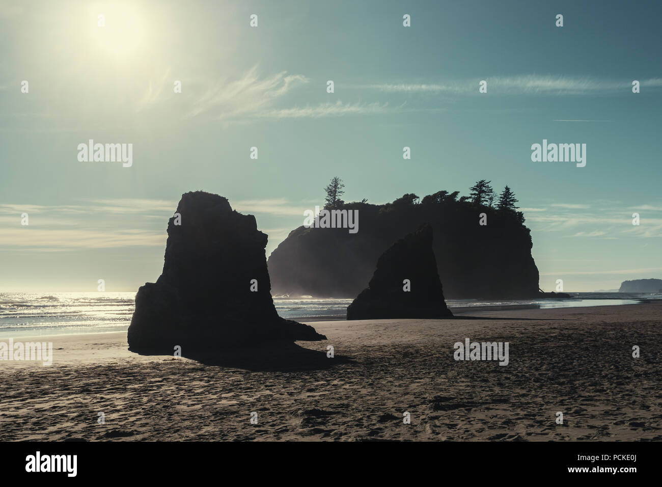 Ruby Beach sea stacks, Olympic National Park, Forks, Washington state ...