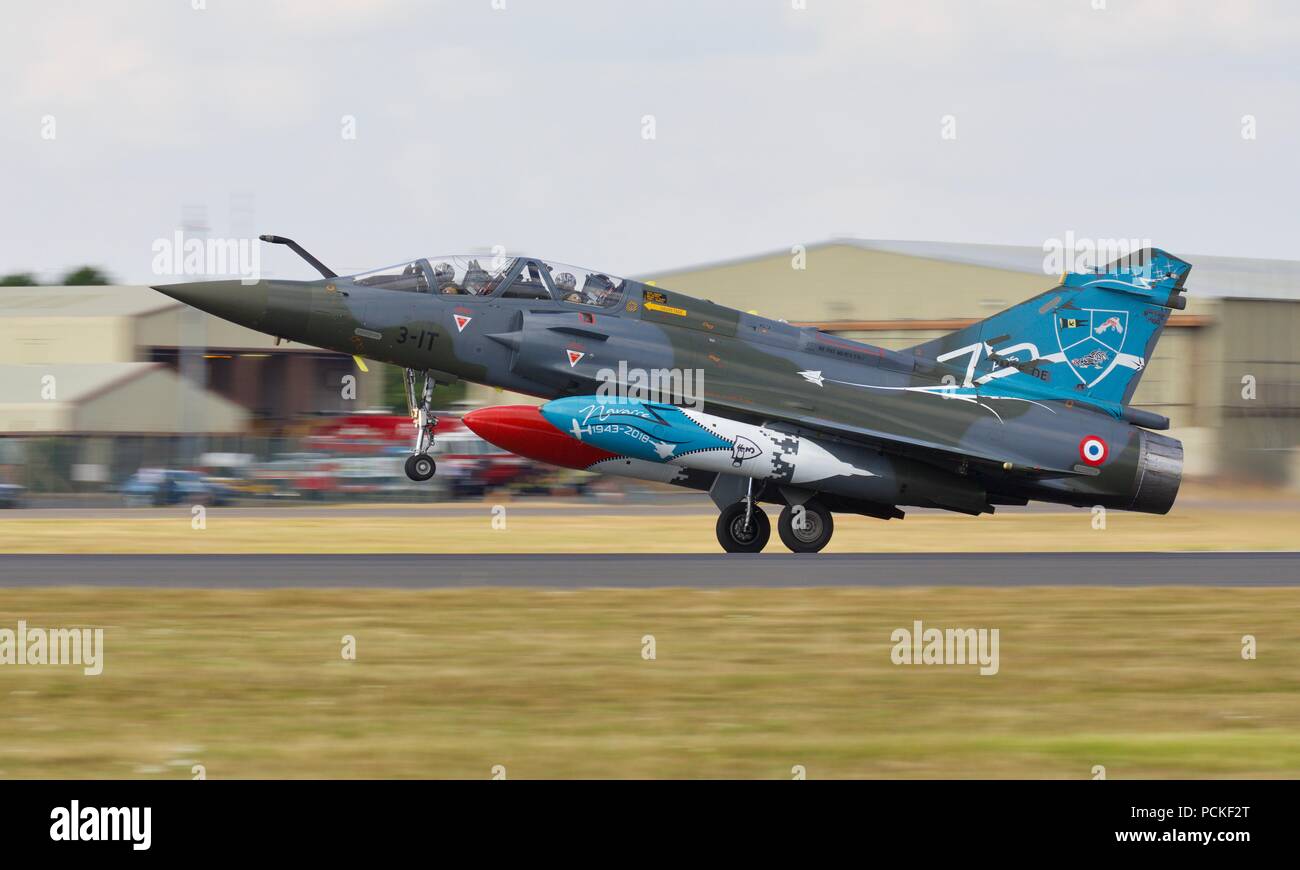 French Air Force - Dassault Mirage 2000D fighter jet taking off to ...