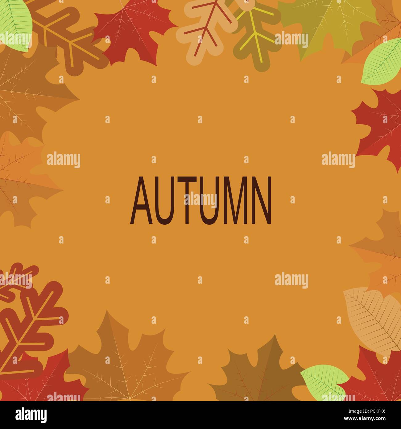 Autumn background decor with autumn maple leaves and space for ...