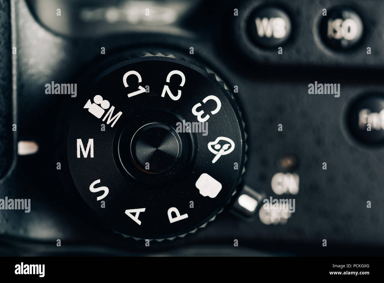 Digital Camera Control Dial Showing Aperture, Shutter Speed, Manual and ...