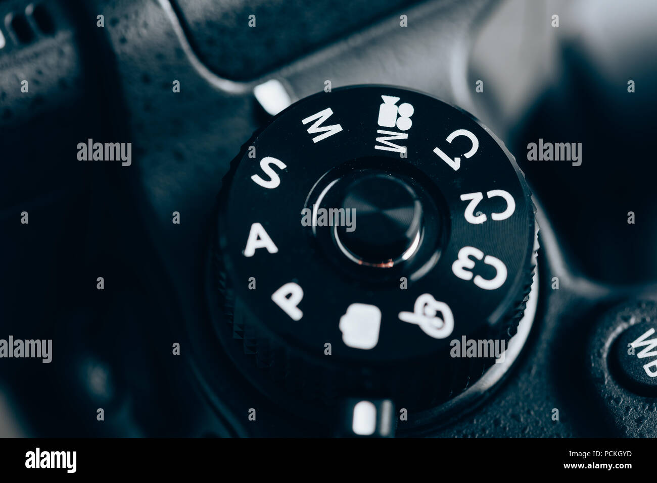 Digital Camera Control Dial Showing Aperture, Shutter Speed, Manual and ...