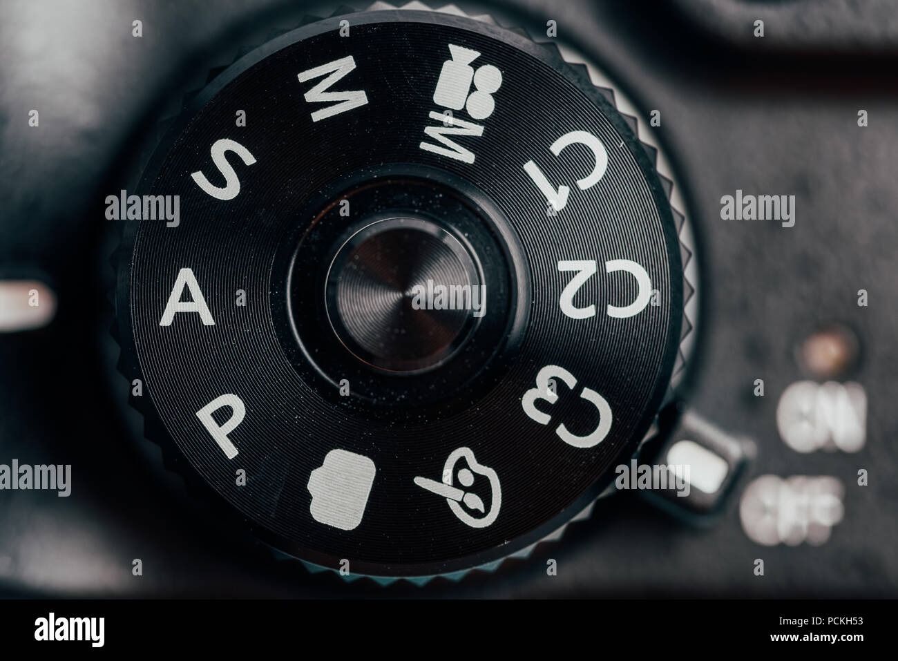 Digital Camera Control Dial Showing Aperture, Shutter Speed, Manual and ...