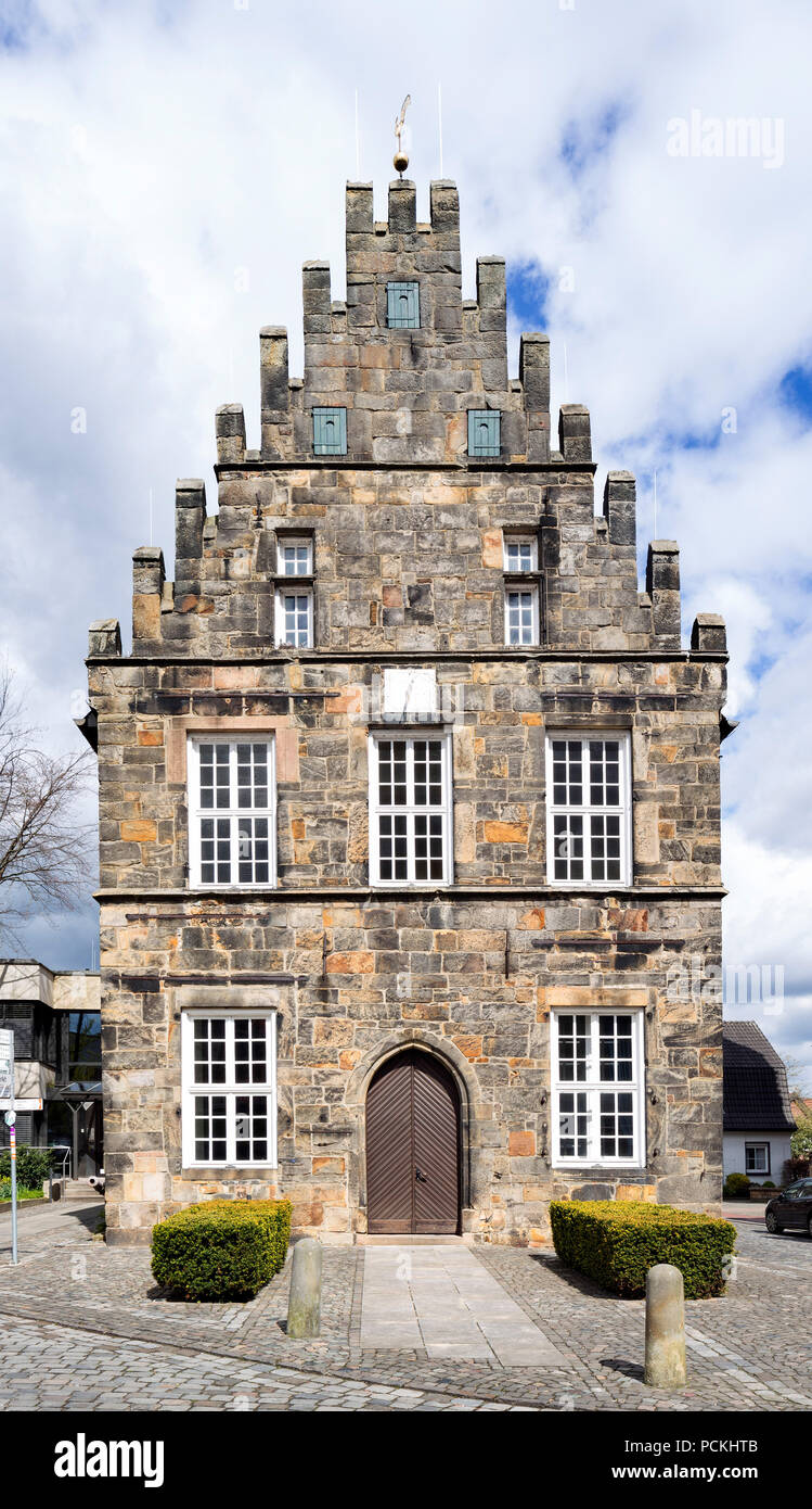 Historic town hall from the 15th century, Bentheim sandstone, Schüttorf ...
