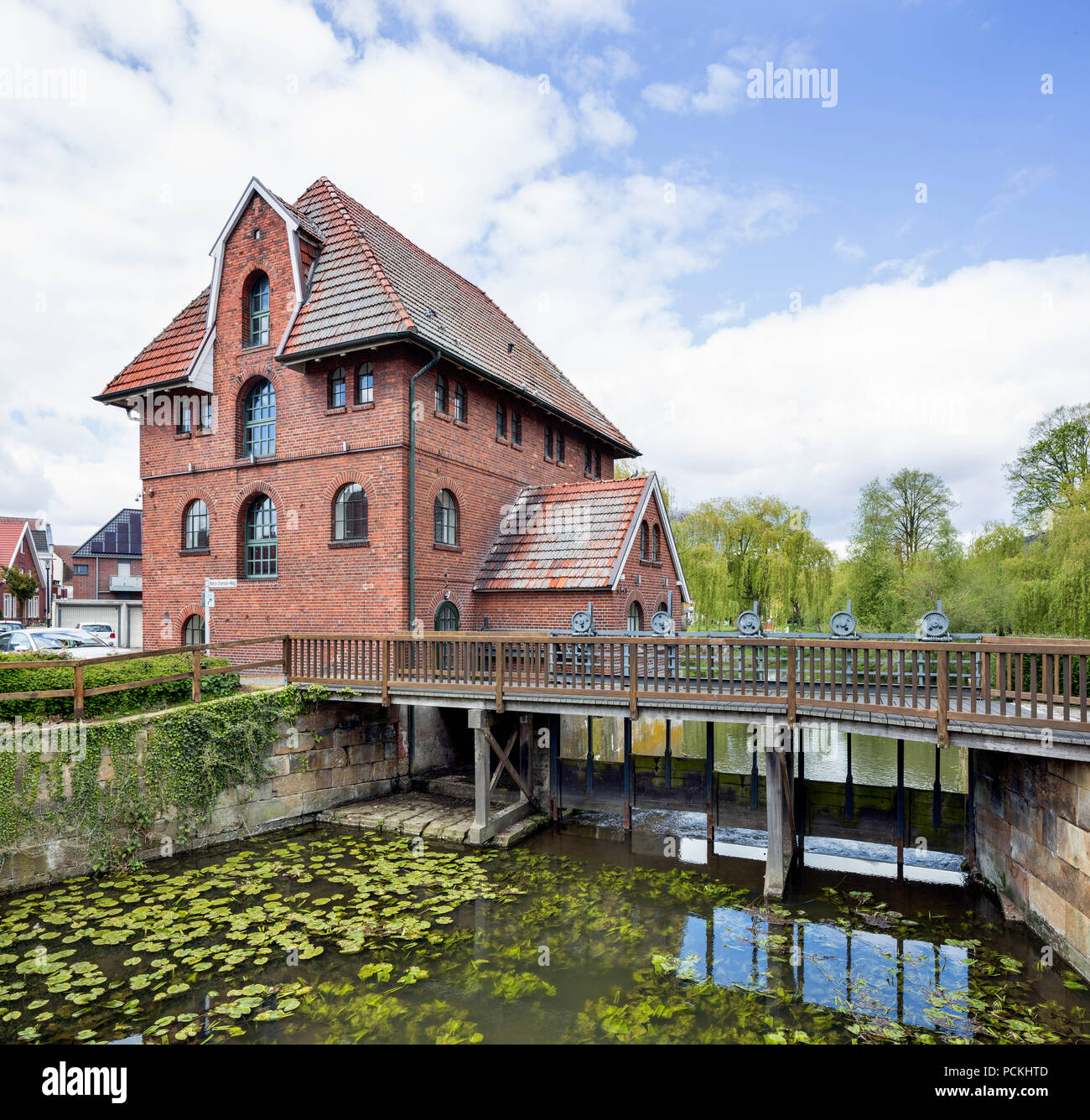 Princely mill on the New Vechte, historic grain mill, Schüttorf, Lower ...