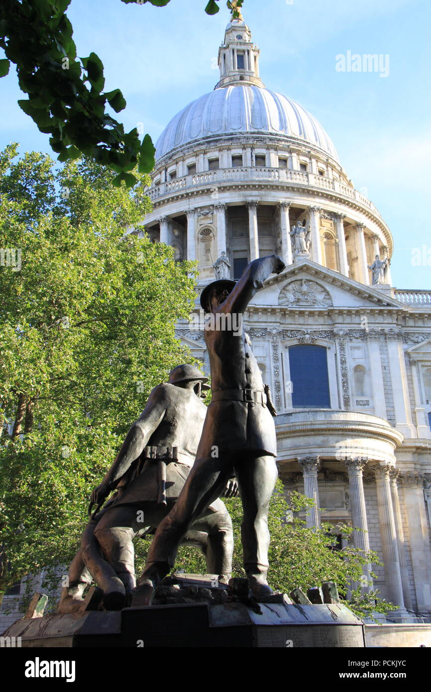 "The Heroes with Grimy Faces"; Bronze memorial statue erected in memory ...