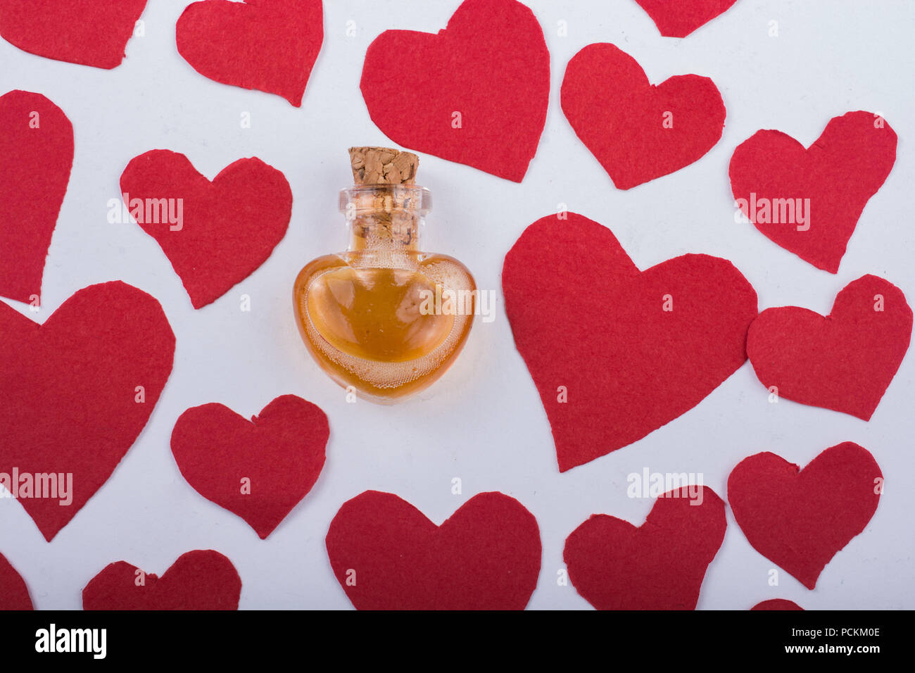 Bottle in heart shape icons as Love concept Stock Photo - Alamy